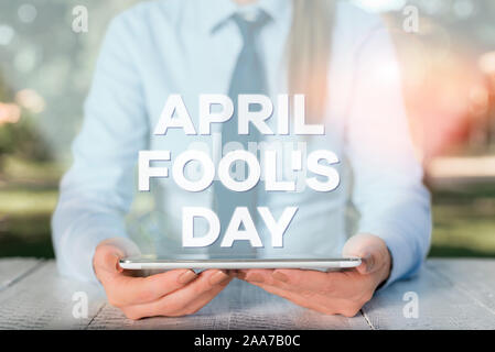 Handwriting text writing April Fool S Day. Conceptual photo Practical ...
