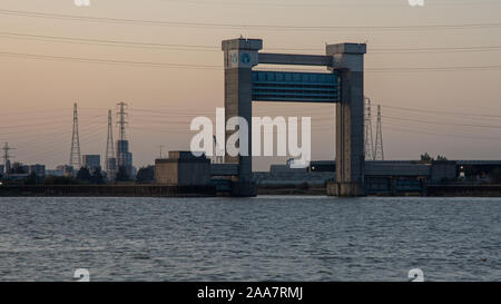 The Barking Creek Barrier, a tidal flood barrier, part of the River ...