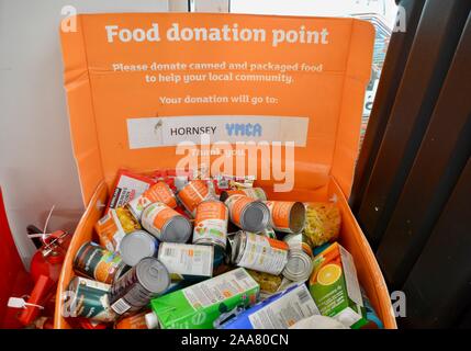 food donations for hornsey YMCA london haringey at food donation point ...