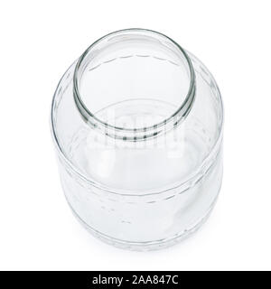 Empty glass jar with condensate isolated on white background Stock ...