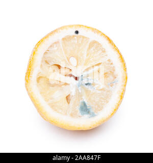 Half of rotten lemon isolated over white background Stock Photo - Alamy