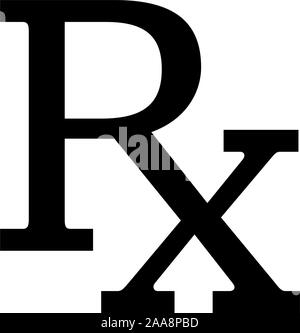 RX icon. Medical regular prescription symbol. Treatment receipt sign ...