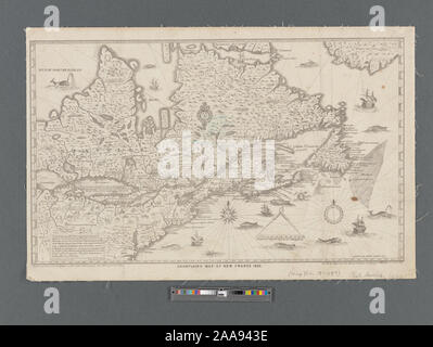 Champlain's map of New France 1632 Stock Photo - Alamy
