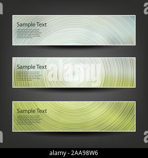 Collection of three horizontal banner designs, with creative different ...