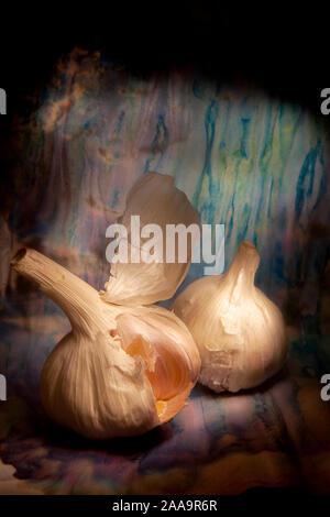Fresh Aromatic Ripe Chopped Garlic Bulb With No People Against A White ...