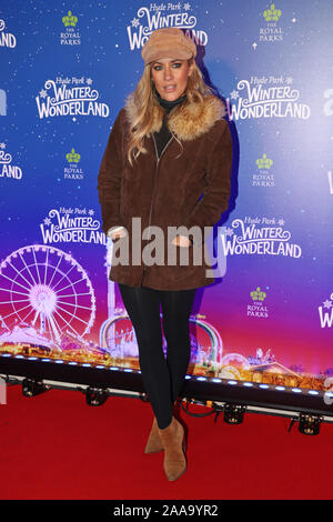Caroline Flack attends the launch of Hyde Park Winter Wonderland in ...