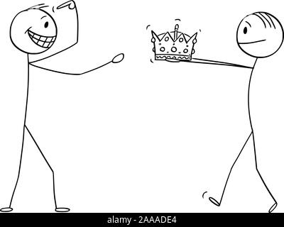 A vector illustration of Stickman Figure and Crown Logo Sign Stock ...