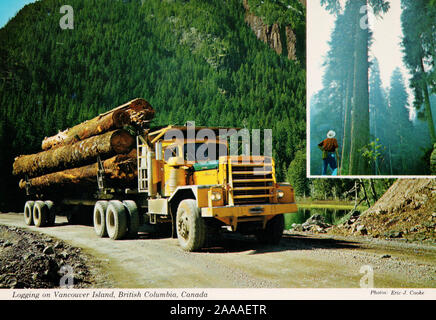 Logging truck Vancouver Island BC Canada Stock Photo - Alamy