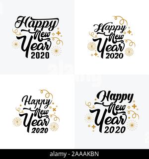 Typography happy new year 2020 Stock Vector Image & Art - Alamy