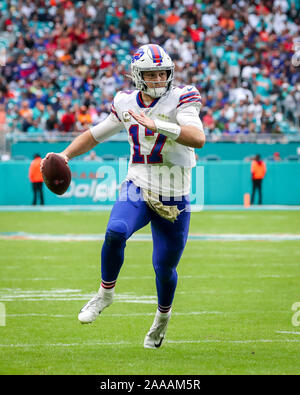 Buffalo Bills quarterback Josh Allen (17) prior to an NFL football game ...