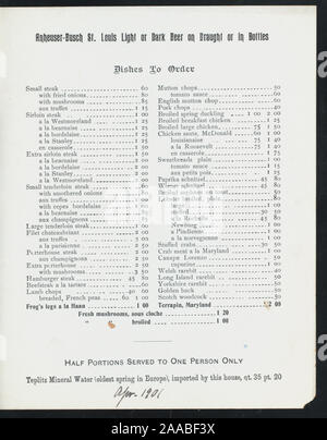 PRICED MENU; ILLUSTRATION OF PARK ROW BUILDING; DAILY MENU [held by ...