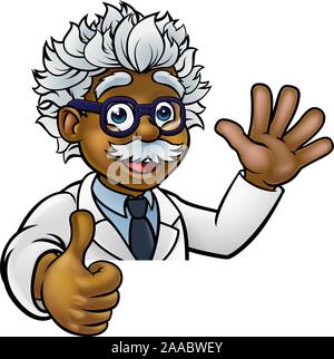 Scientist Cartoon Character Sign Thumbs Up Stock Vector Image & Art - Alamy