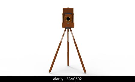 3d rendering of a vintage harmonica camera isolated in studio Stock ...