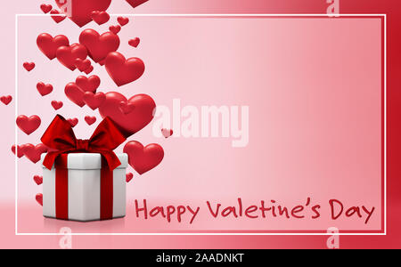 Valentine's day concept background. Photoshop illustration. Red and ...