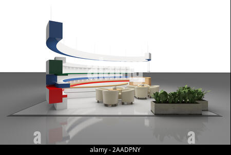 Exhibition Stand with round shape Stock Photo - Alamy