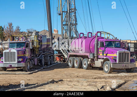 Broomfield, Colorado - An oil drilling rig next to homes in a fast ...