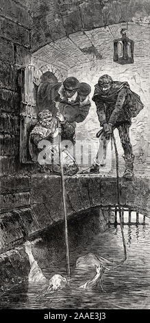 witch trial, trial by ordeal, drowning of a witch Stock Photo - Alamy