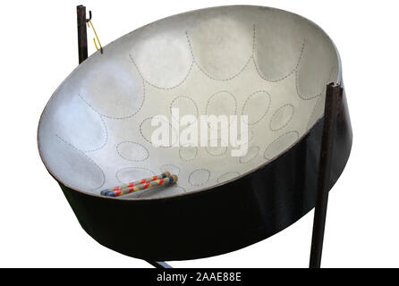 Caribbean Style Metal Steel Drum with musical notes sticked over ...