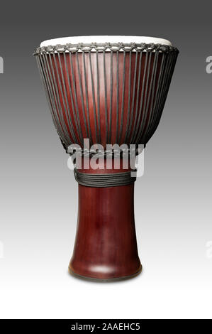 Traditional wooden african djembe drum on stage, France Stock Photo - Alamy