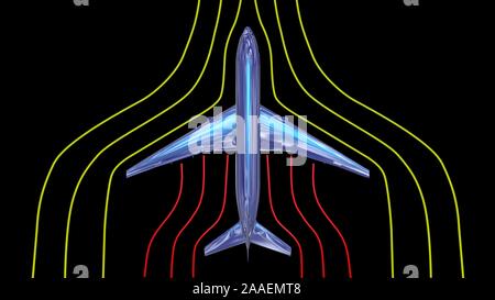 Air flow around airplane body . 3d rendering illustration Stock Photo ...