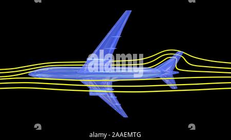 Air flow around airplane body . 3d rendering illustration Stock Photo ...