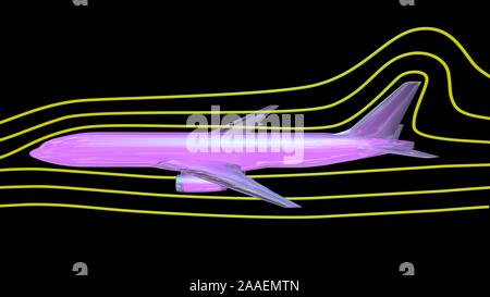 Air flow around airplane body . 3d rendering illustration Stock Photo ...