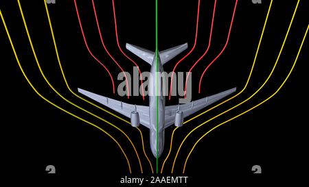 Air flow around airplane body . 3d rendering illustration Stock Photo ...