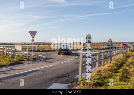 The causeway onto Mersea Island known as The Strood is covered by ...