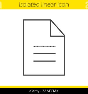 New document linear icon. Application form thin line illustration. File ...