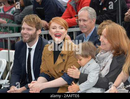 Bryce Dallas Howard and Seth Gabel attending the ceremony honouring Ron Howard with his 2nd star ...