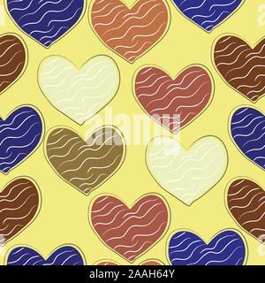Terracotta Heart Abstract Seamless Pattern. Modern Digital Design ...