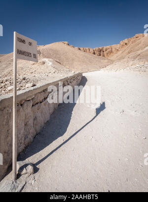 Signpost in the Valley of the Kings, Egypt Stock Photo - Alamy