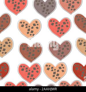 Terracotta Heart Abstract Seamless Pattern. Modern Digital Design ...