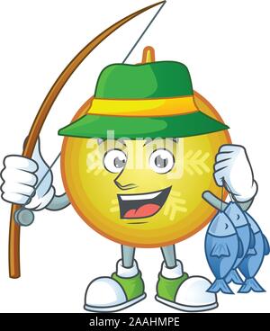 Fishing lamp yellow with cartoon character shape Stock Vector Image ...