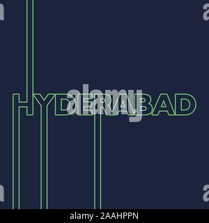 hyderabad, text design. Vector calligraphy. Typography poster. Usable ...