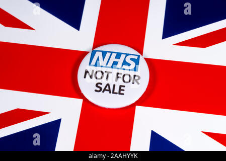 Flag of the National Health Service (NHS) flying outside a UK Stock ...