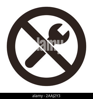 Do not repair sign with wrench. Prohibition symbol. illustration ...