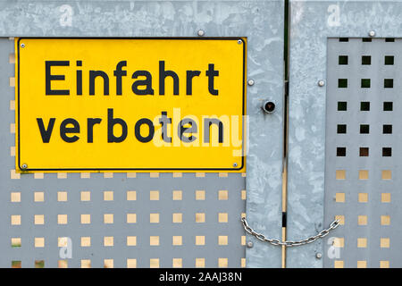 No entry sign and yellow chain in front of stair steps Stock Photo - Alamy