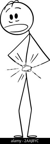 A sick, cartoon man holding his tummy and throwing up green slime Stock ...