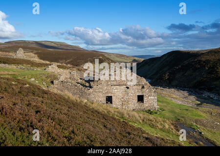 The ruins of Surrender Smelt Mill, Swaledale, Yorkshire Dales National ...