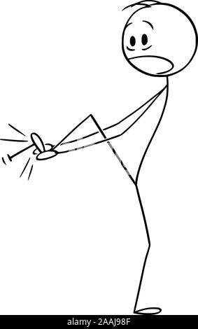 Vector illustration of a man with a painful leg injury Stock Vector ...