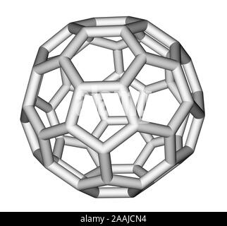 Model of Buckminsterfullerene C60 Molecule, allotrope of fullerene ...