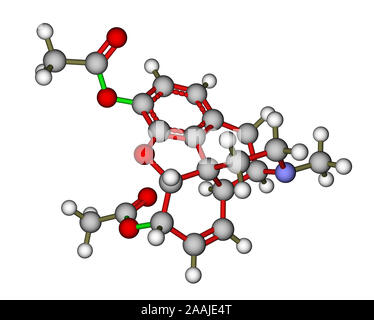 Chemical structure of heroin (diacetylmorphine) narcotic drug Stock ...