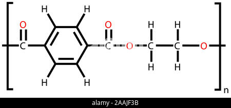 Polyethylene terephthalate (PET, PETE) polyester plastic, chemical ...