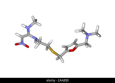 Chemical structure of ranitidine, a peptic ulcer disease drug and ...