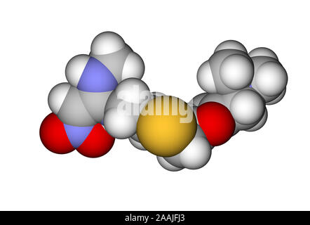 Chemical structure of ranitidine, a peptic ulcer disease drug and ...
