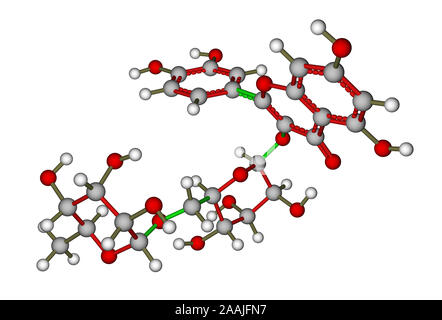 Rutin (rutoside, sophorin) molecule, chemical structure. Believed to ...