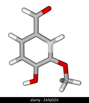 Vanillin molecular model Stock Photo - Alamy