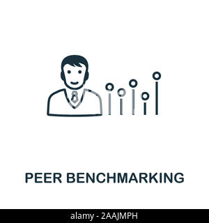 Benchmarking outline icon. Thin line concept element from business management icons collection ...