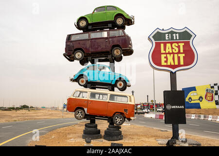 Last Exit sign at E11 Sheikh Zayed Road, Abu Dhabi, UAE Stock Photo - Alamy